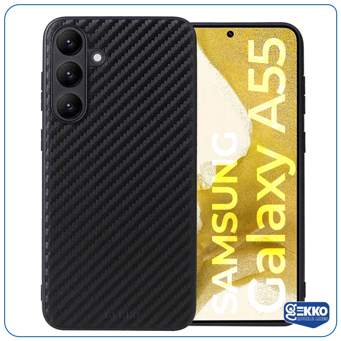 Husa pentru Samsung Galaxy A55 - Silicon subtire, Carbon Skin, cu ...