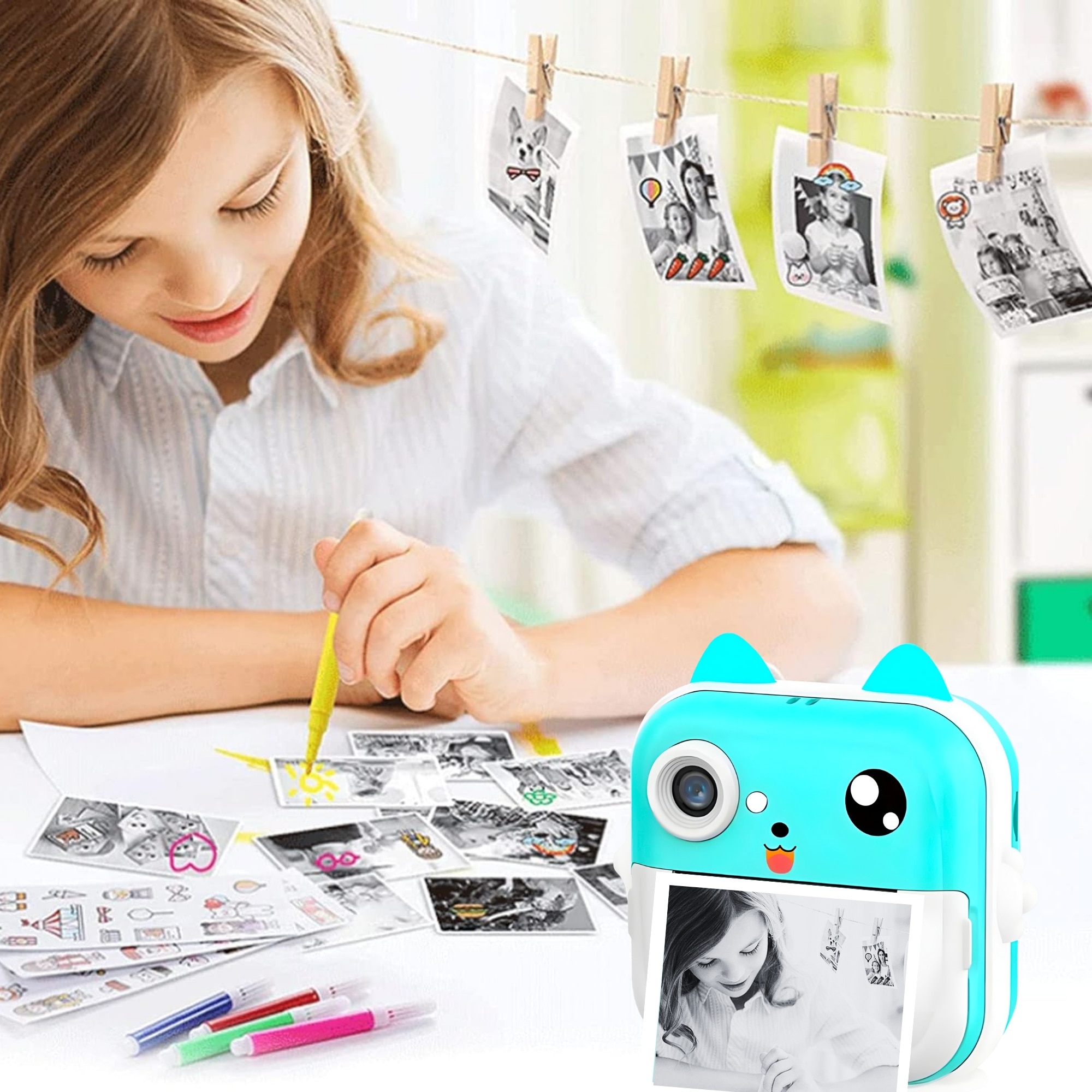 Aparat Foto Instant Copii GALAXIA®, 48px, destinata copiilor, filme ...