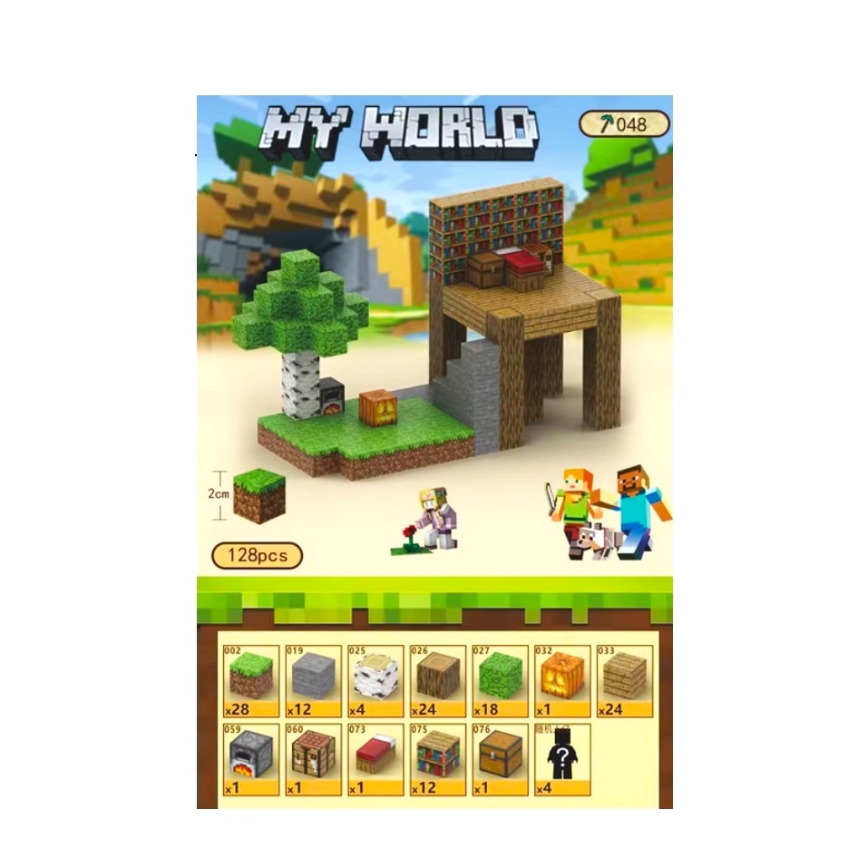 Set de constructie magnetic, Intra in lumea MINECRAFT, 128 piese - eMAG.ro