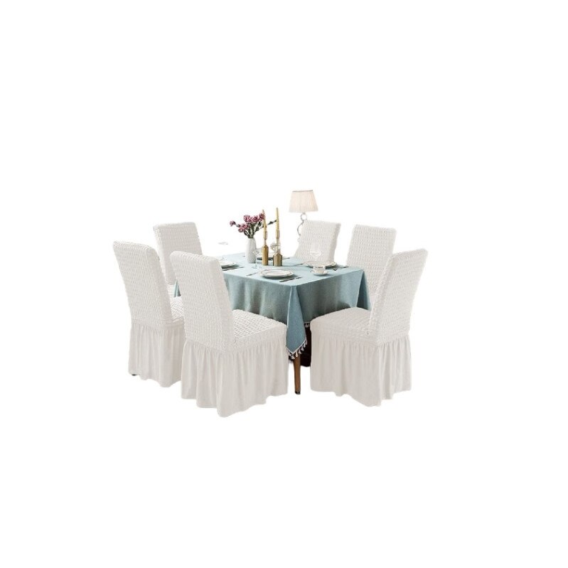 Set 6 huse cu volan pentru scaune cu spatar, bumbac, alb -Concept E ...