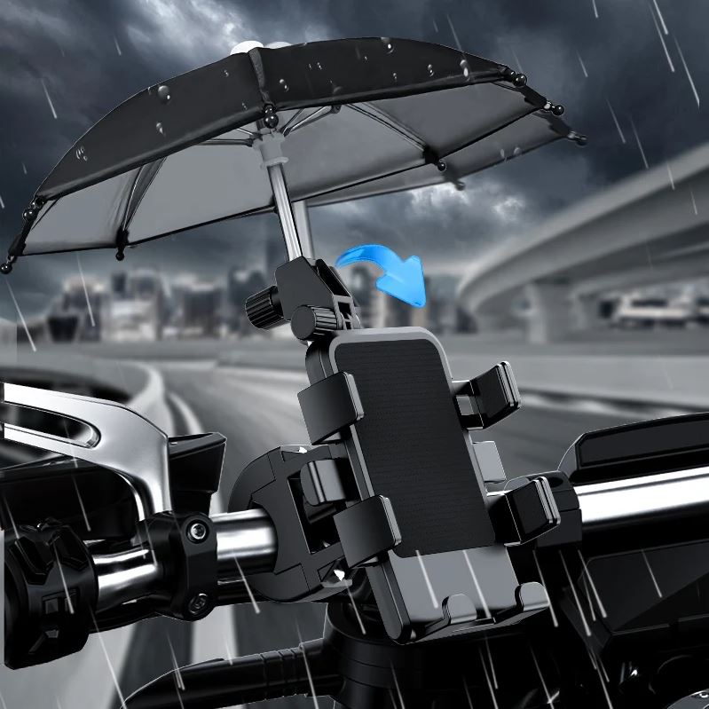 Suport telefon Bicicleta/Moto cu Umbrela, Montare pe ghidon, Protectie ...
