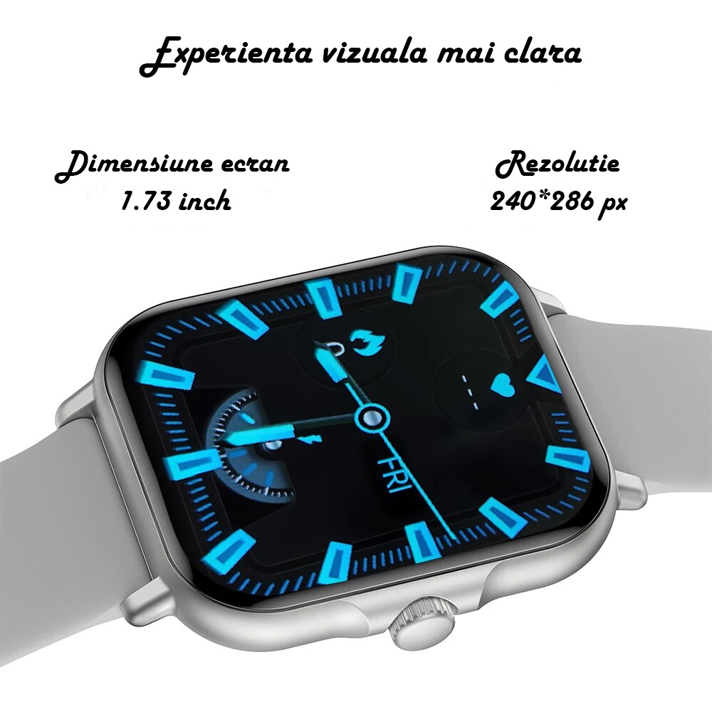 Ceas Smartwatch CatExcellence®, Unisex, Bluetooth, Compatibilitate ...