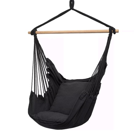 Hamac tip scaun suspendat cu 2 perne MAR, Pana la 120kg Negru - eMAG.ro