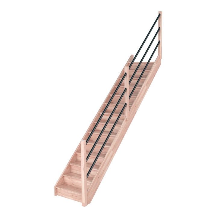 Scara de interior Savoy, din fag, scara dreapta, cu contratrepte, cu ...