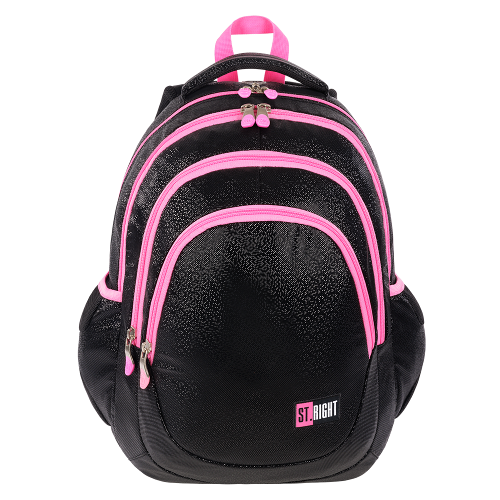 Ghiozdan St.Right, Ergonomic, Impermeabil, Colectia - Black Glitter ...