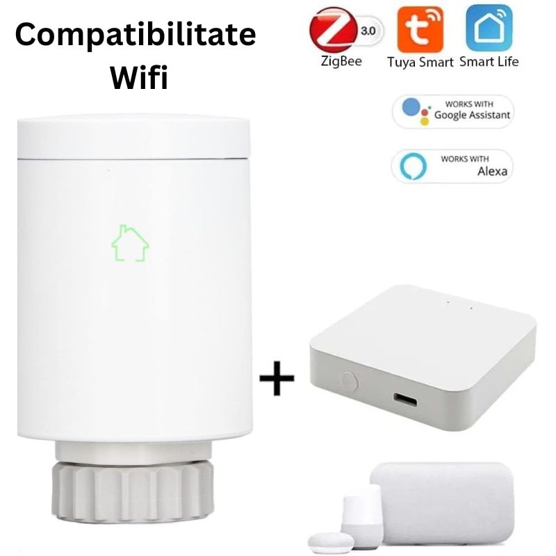 Repartitor caldura inteligent cu termostat, programabil 5+2, Control ...