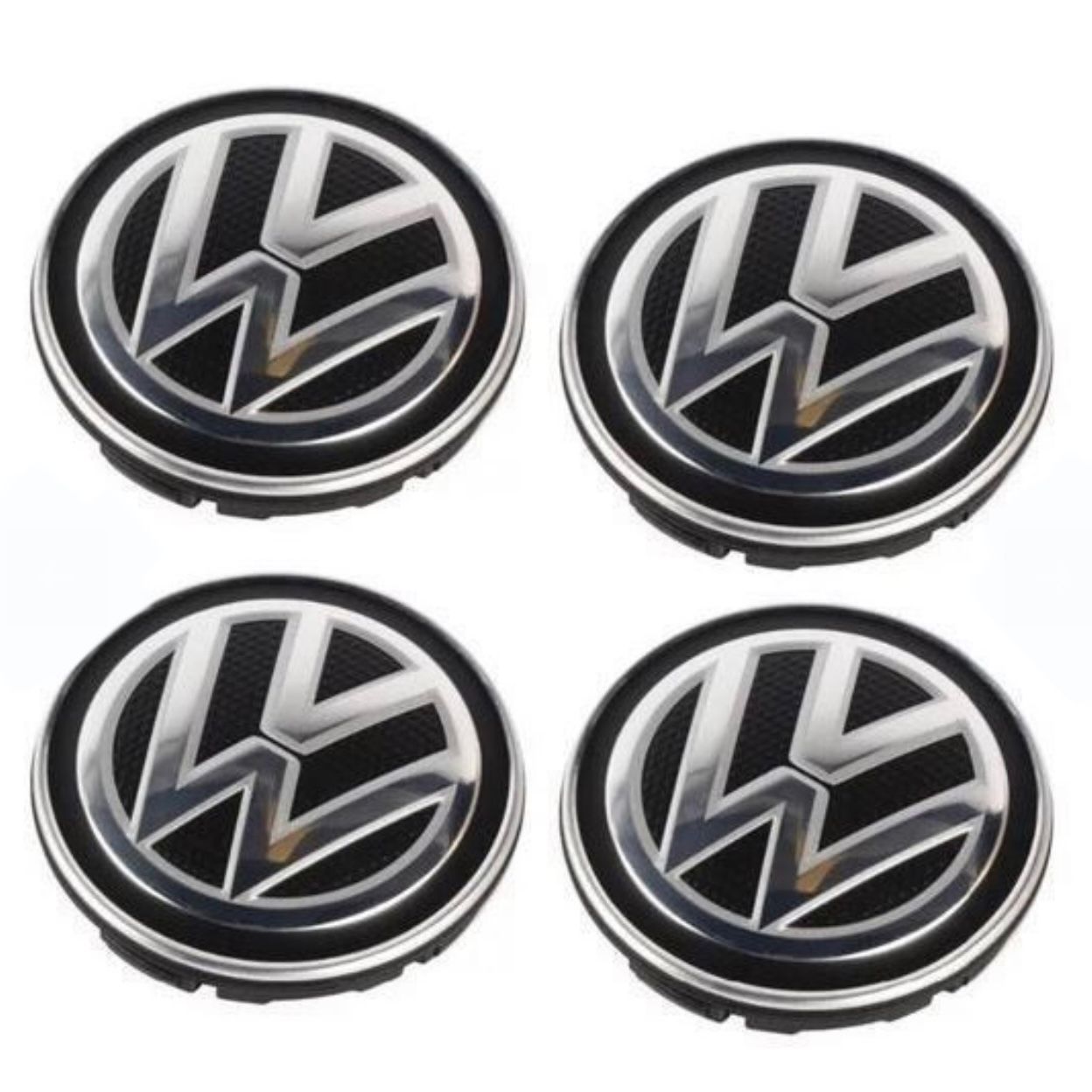 Set 4 capacele roti 65mm Volkswagen, pentru jante aliaj, Negru - eMAG.ro