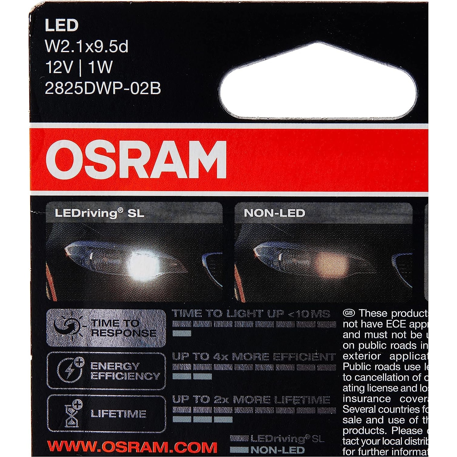 Комплект от 2 допълнителни LED крушки W5W 12V Osram White Blister 6000K ...