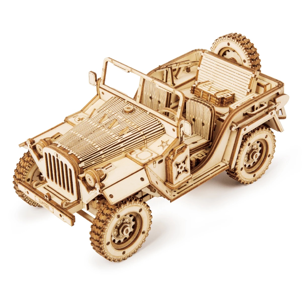 Puzzle 3D, model de jeep, potrivit pentru copii si adulti, din lemn ...