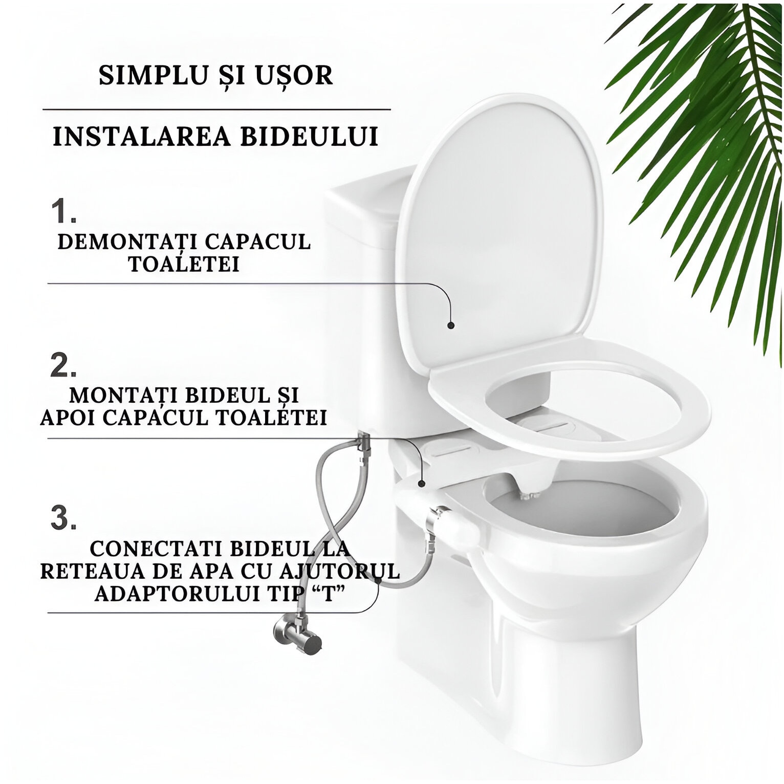 Bideu retractabil pentru toaleta Brius™, igiena personala, nonelectric ...