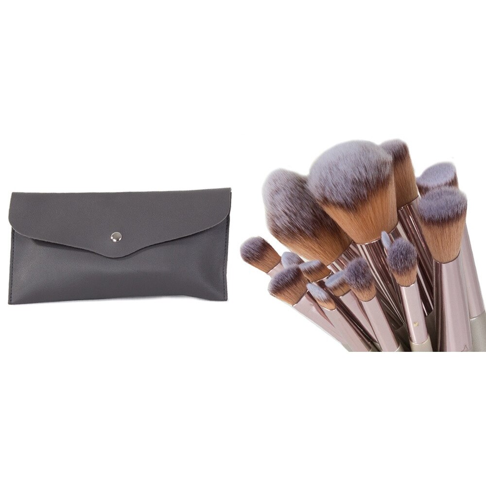 Set 14 Pensule Profesionale Pentru Make-Up, Borseta - eMAG.ro