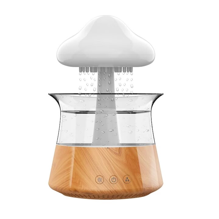Difuzor de aroma, tip nor de ploaie, cu picaturi de apa, lampa LED, cu ...