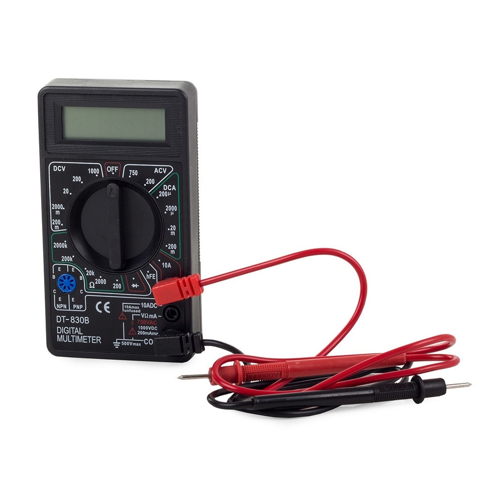 Multimetru digital, DT-830B, ecran LCD, cabluri pentru testare incluse ...