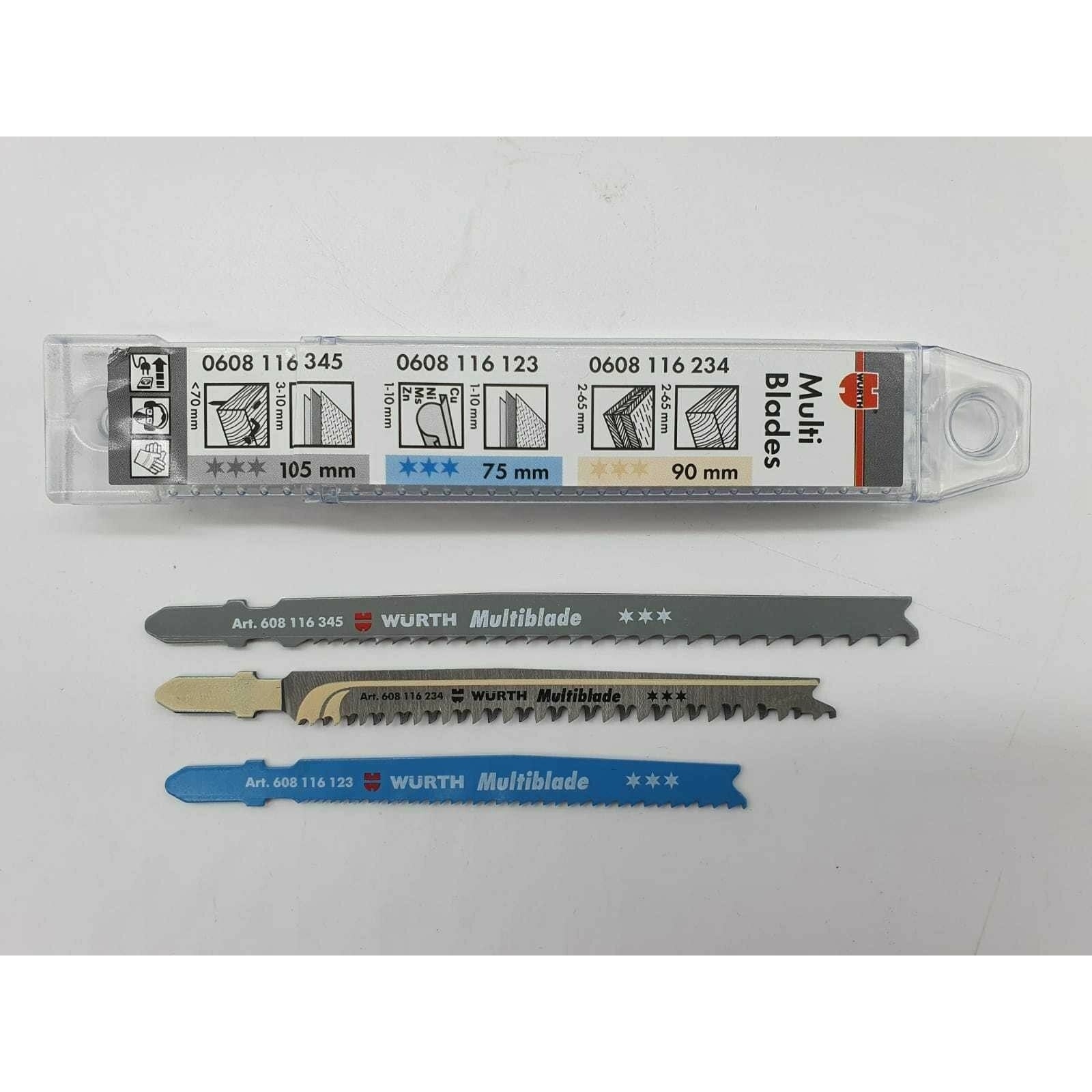 Set 3 panze mixte pentru fierastrau pendular, WURTH, taiere lemn, metal ...