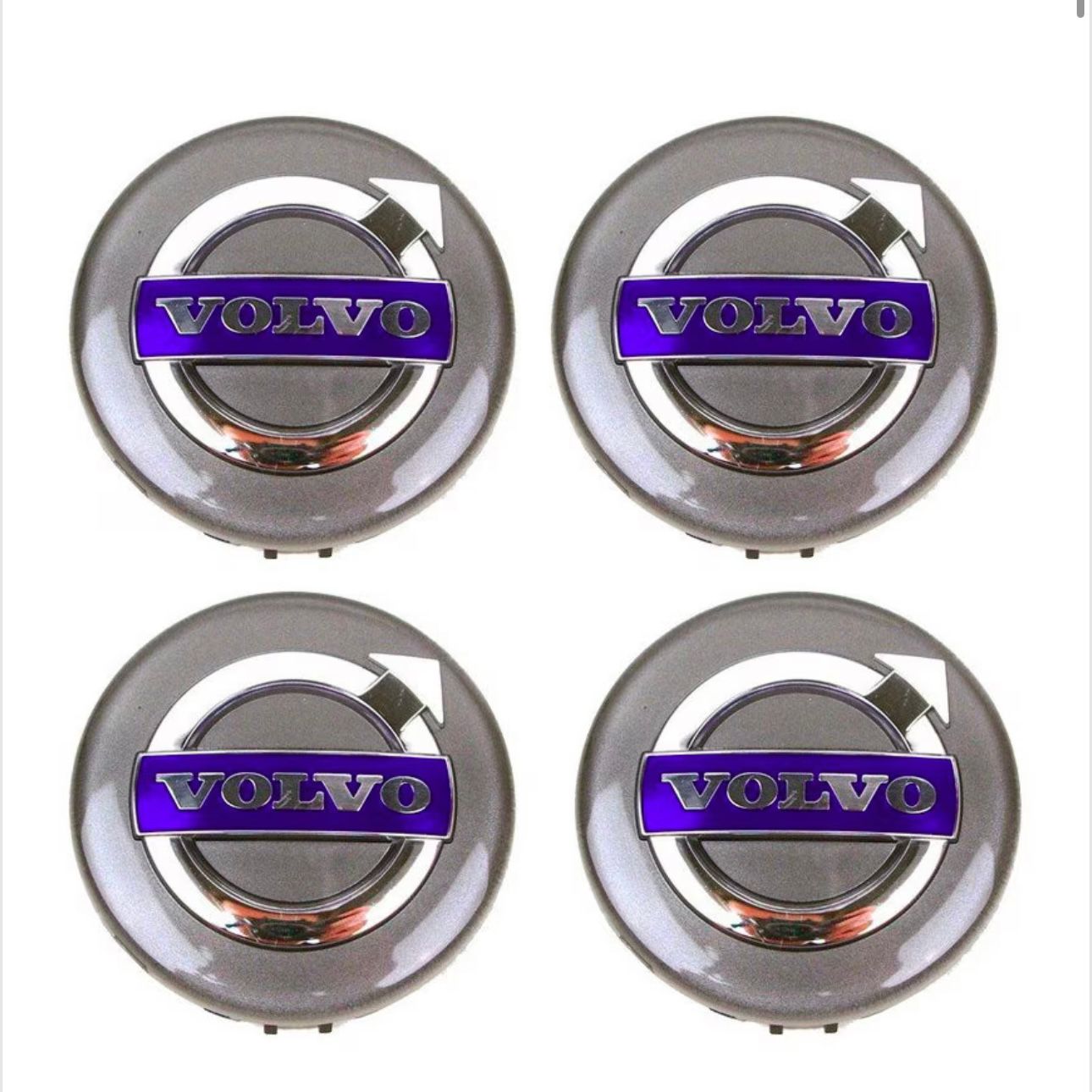 Set 4 capacele roti 64mm argintii, pentru jante aliaj Volvo - eMAG.ro