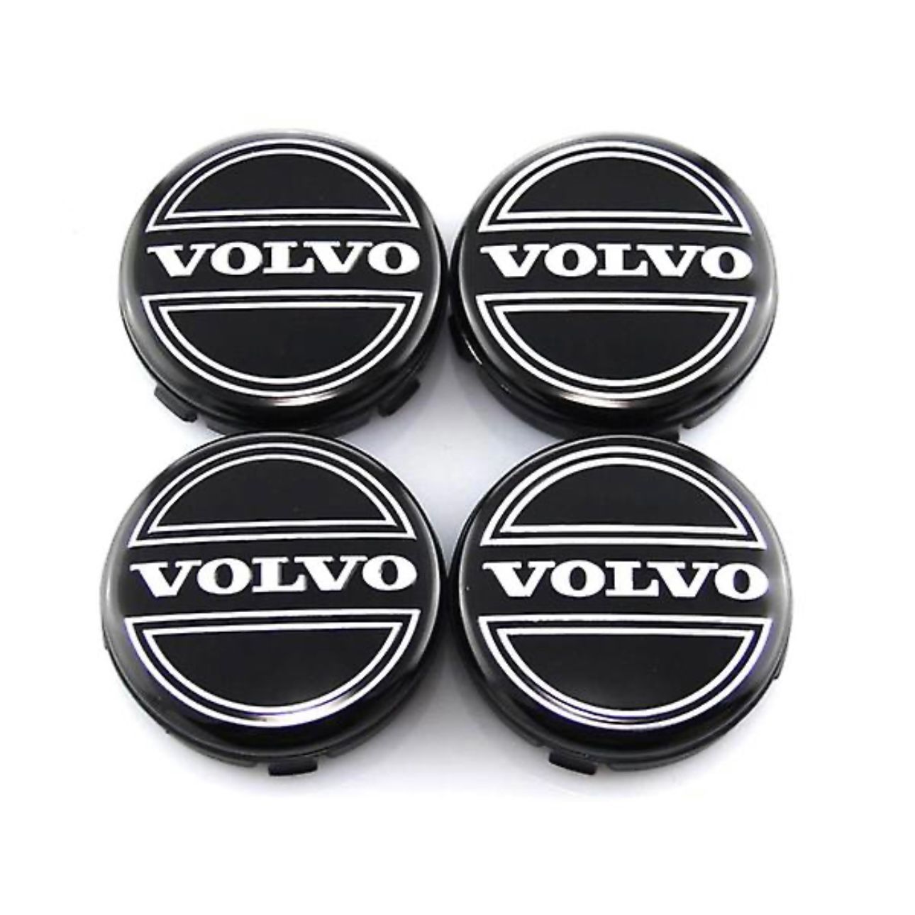 Set 4 capacele roti 64mm negru+argintiu, pentru jante aliaj Volvo - eMAG.ro