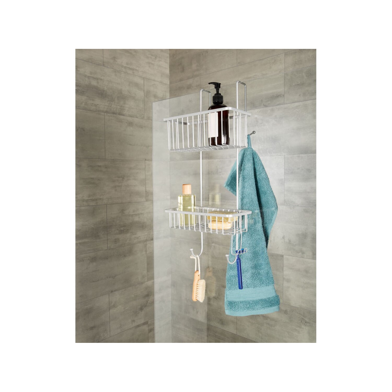 Raft de dus suspendat Livarno home, 25 x 55 x 23 cm, inox - eMAG.ro