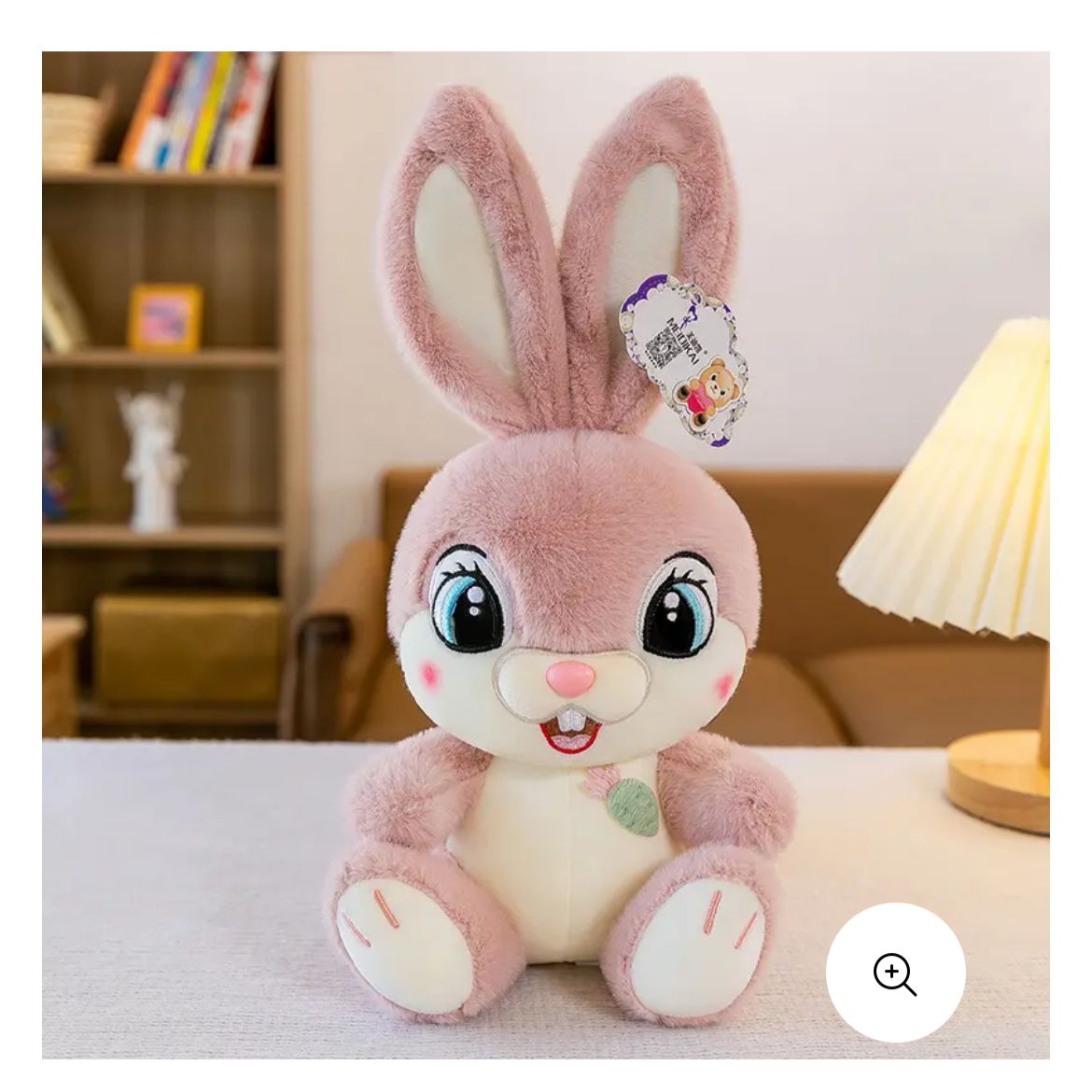 Jucarie din plus Iepurasul roz zambaret pentru copii, 50 cm - eMAG.ro