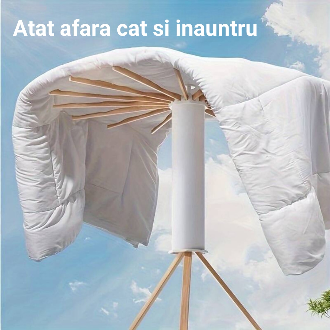 Uscator de rufe, din lemn rezistent, reglabil, 16 bete de sustinere ...