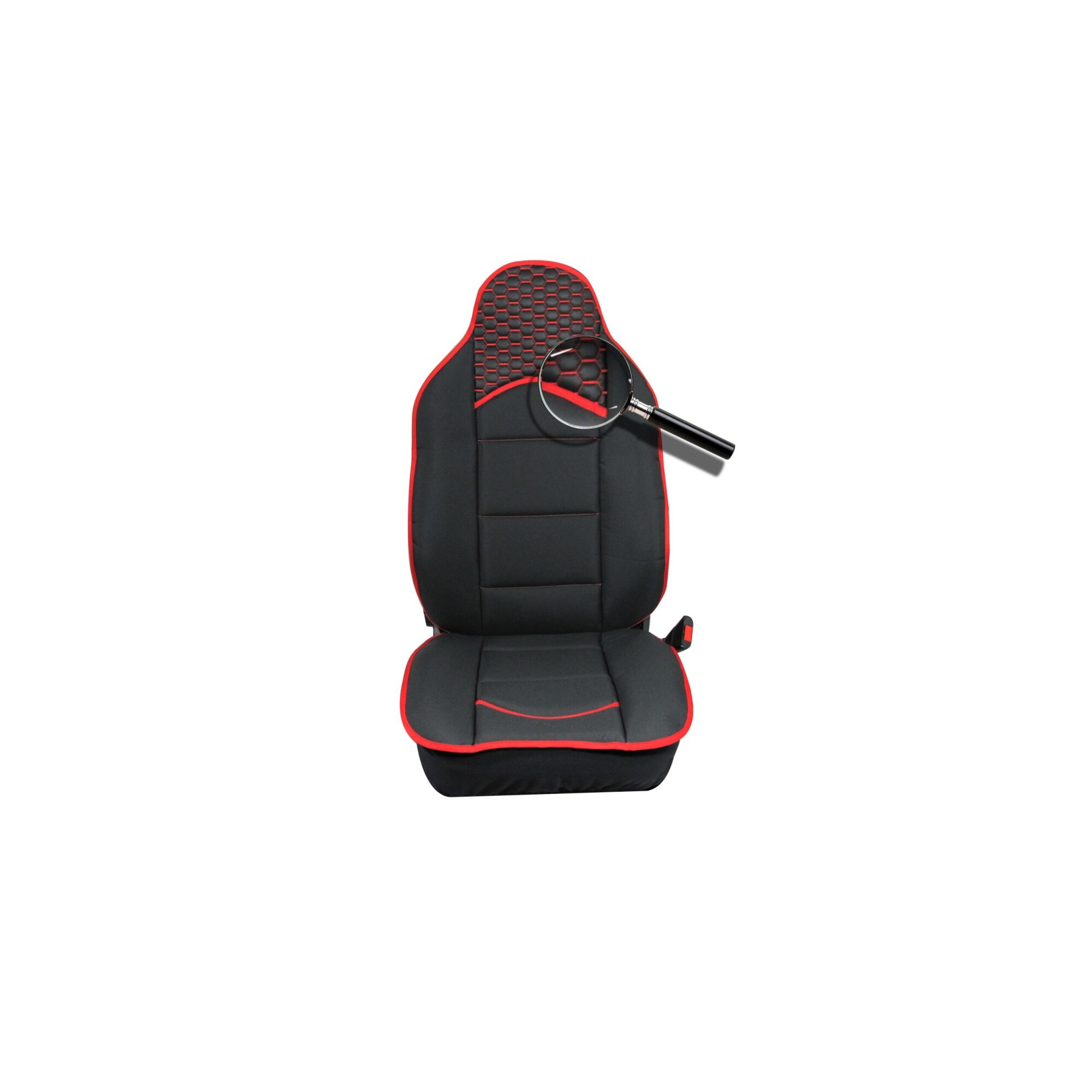 Huse auto premium pentru scaunele din fata, 2buc, Negru+Rosu - eMAG.ro