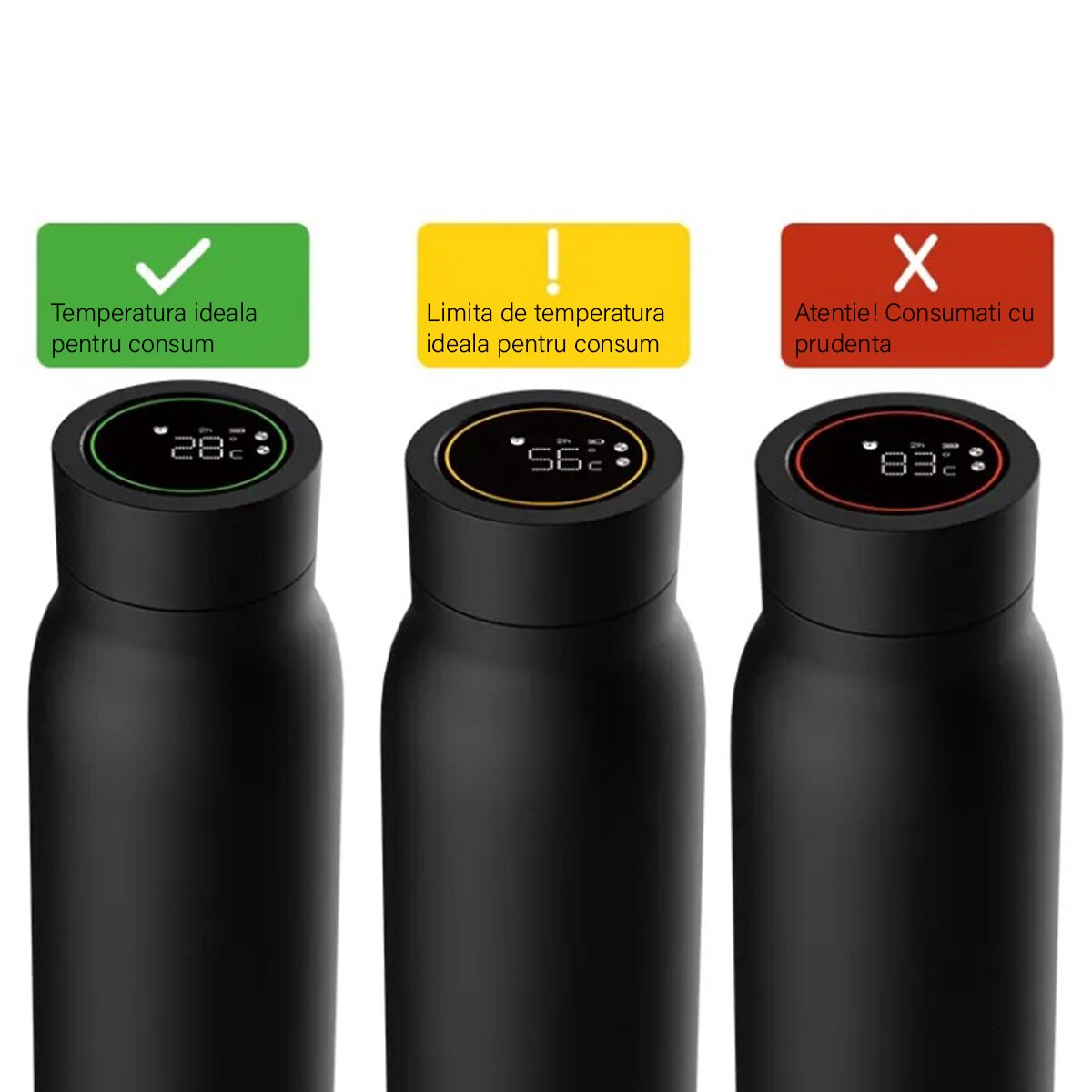 Termos Inteligent cu afisaj Led si Ecran Tactil VisionHub®, indicator ...