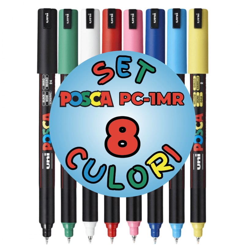 Set 8 markere, Posca PC1MR, Extra Fine Tip Pen, Multicolor - eMAG.ro