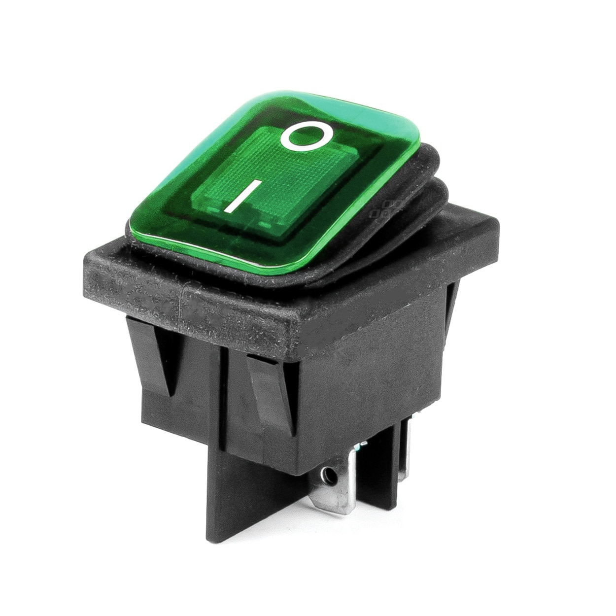 Intrerupator dreptunghiular ON/OFF 12/24V, iluminare verde - eMAG.ro