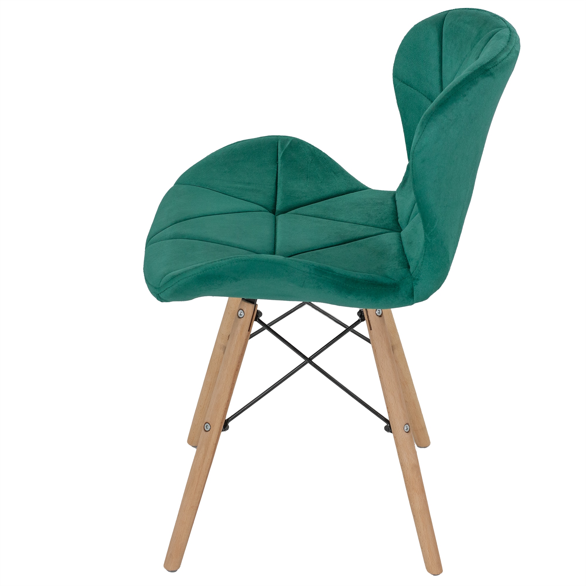 Scaun DENVER Oslo, catifea verde, model scandinav, sezut tip scoica ...