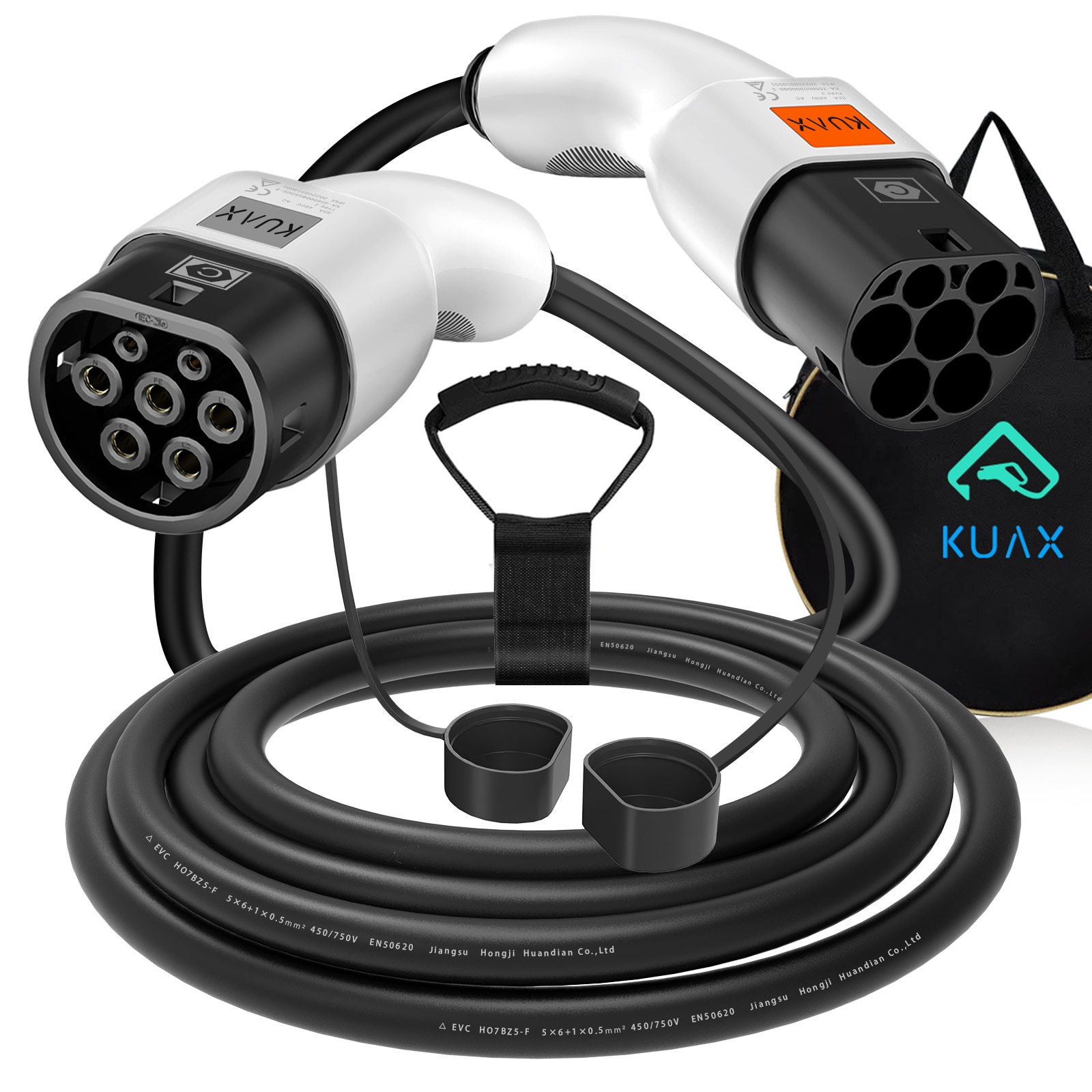 KUAX Cablu de incarcare EV PHEV tip 2 11kW 16A 5M pentru incarcarea EV ...