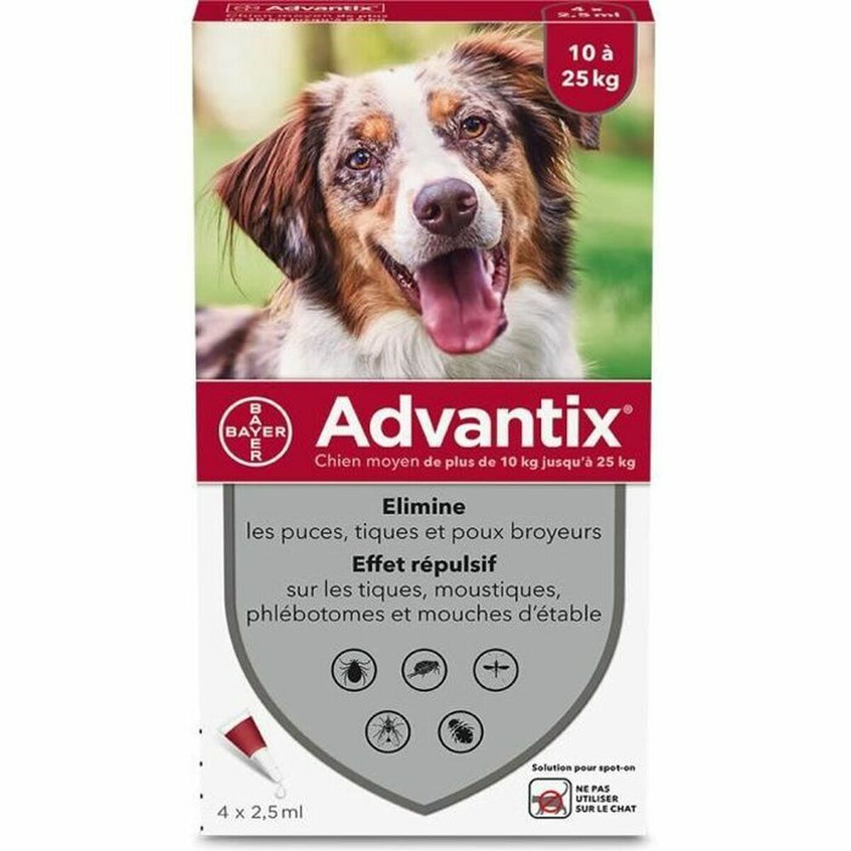 Pipete antiparazitare Advantix, pentru caini, 10-25 Kg, set 4 unitati ...