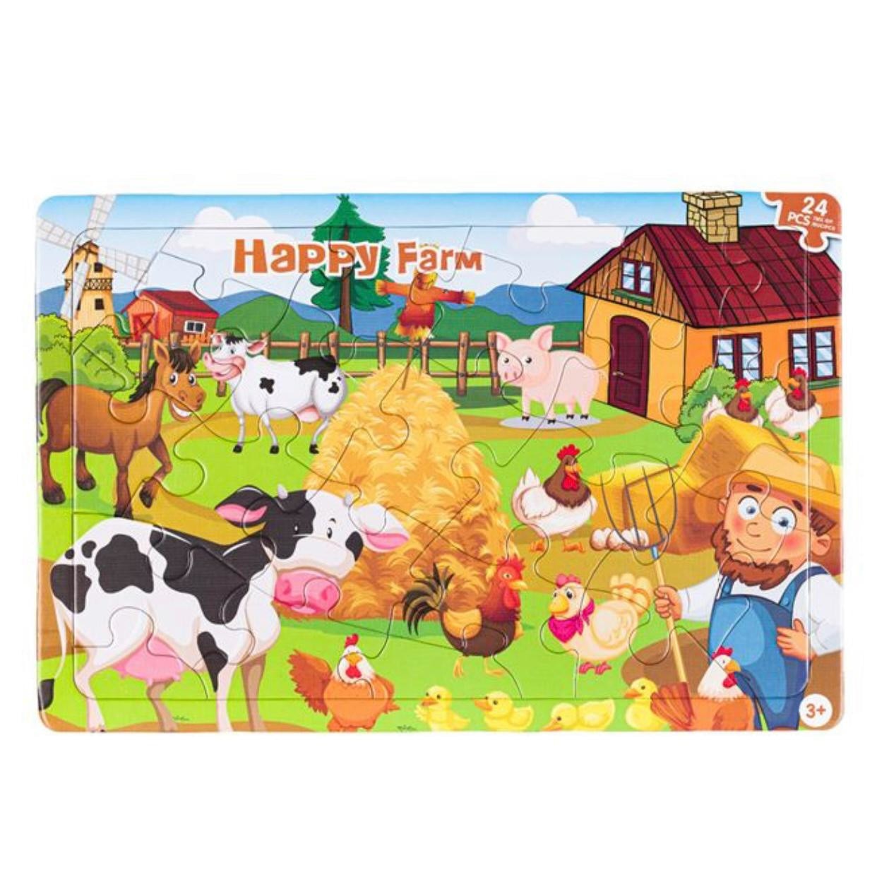 Set 2 puzzle-uri pentru copii, animale salbatice si animalele de la ...