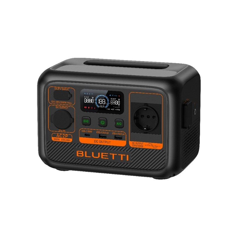 Generator electric portabil, Bluetti, AC2P, 230Wh LiFePO4, incarcare rapida, 600W, Modele ...