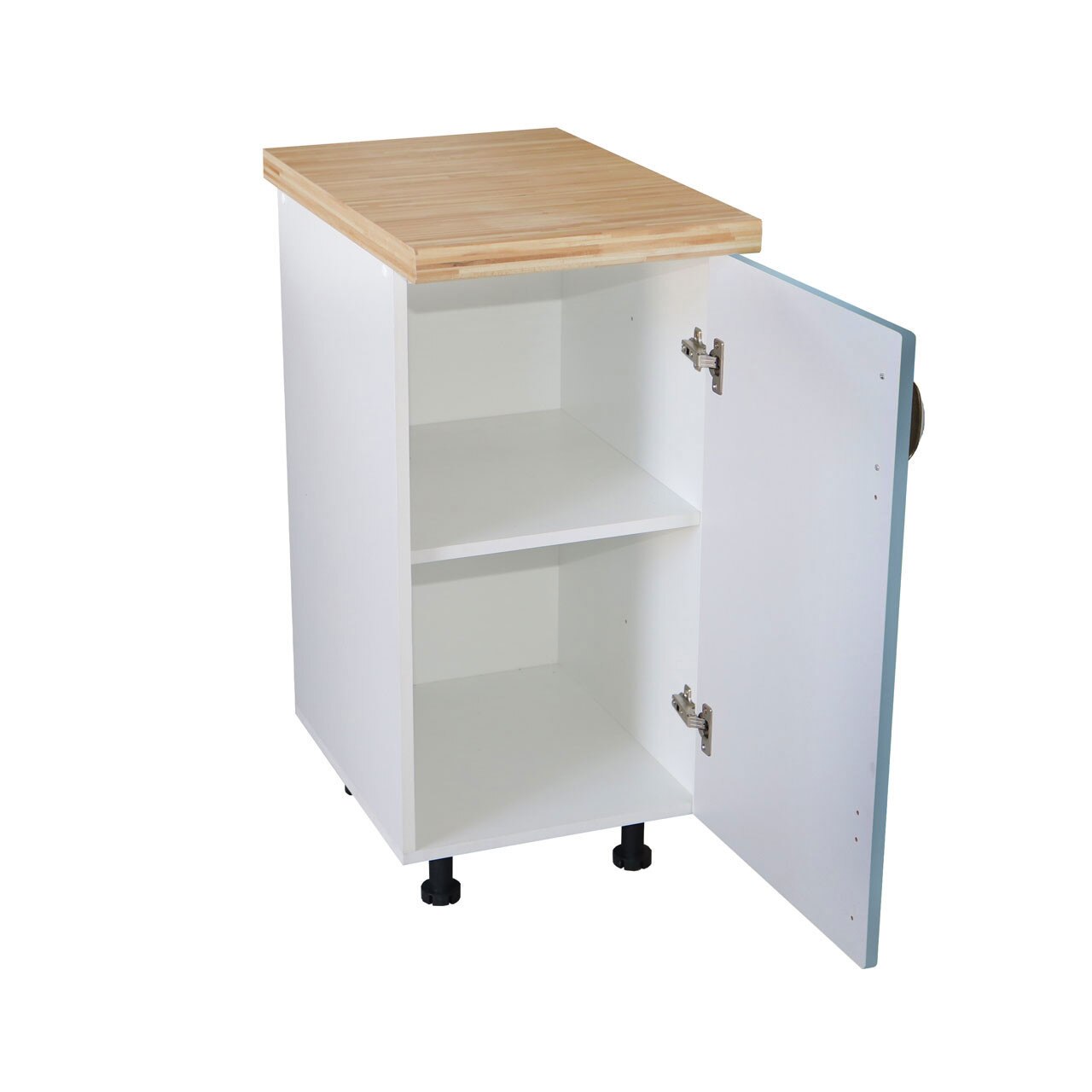 Corp inferior cu 1 Usa Zebra, Alb / MDF Albastru, si blat Artar 40 x 85 ...