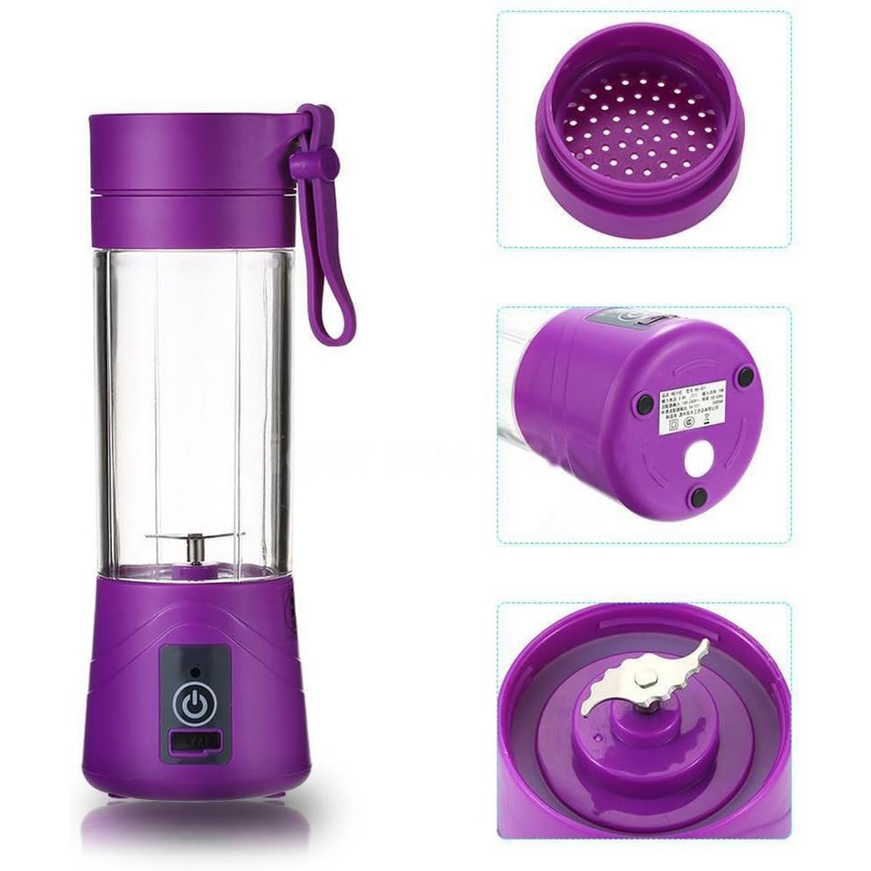 Mini blender portabil, 380ml, incarcare USB, pentru smoothie-uri si ...