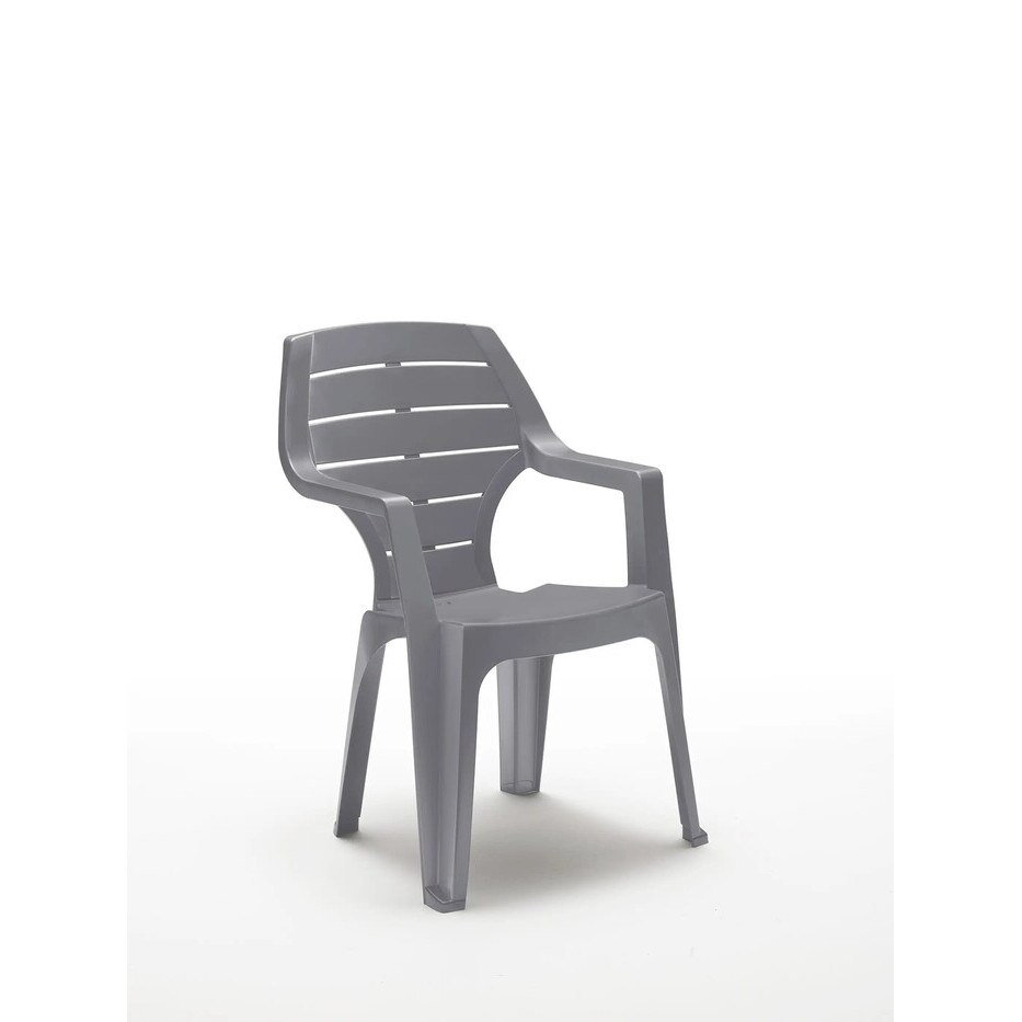 Scaun de gradina, gri, material plastic, 61 x 58 x 88 cm - eMAG.ro