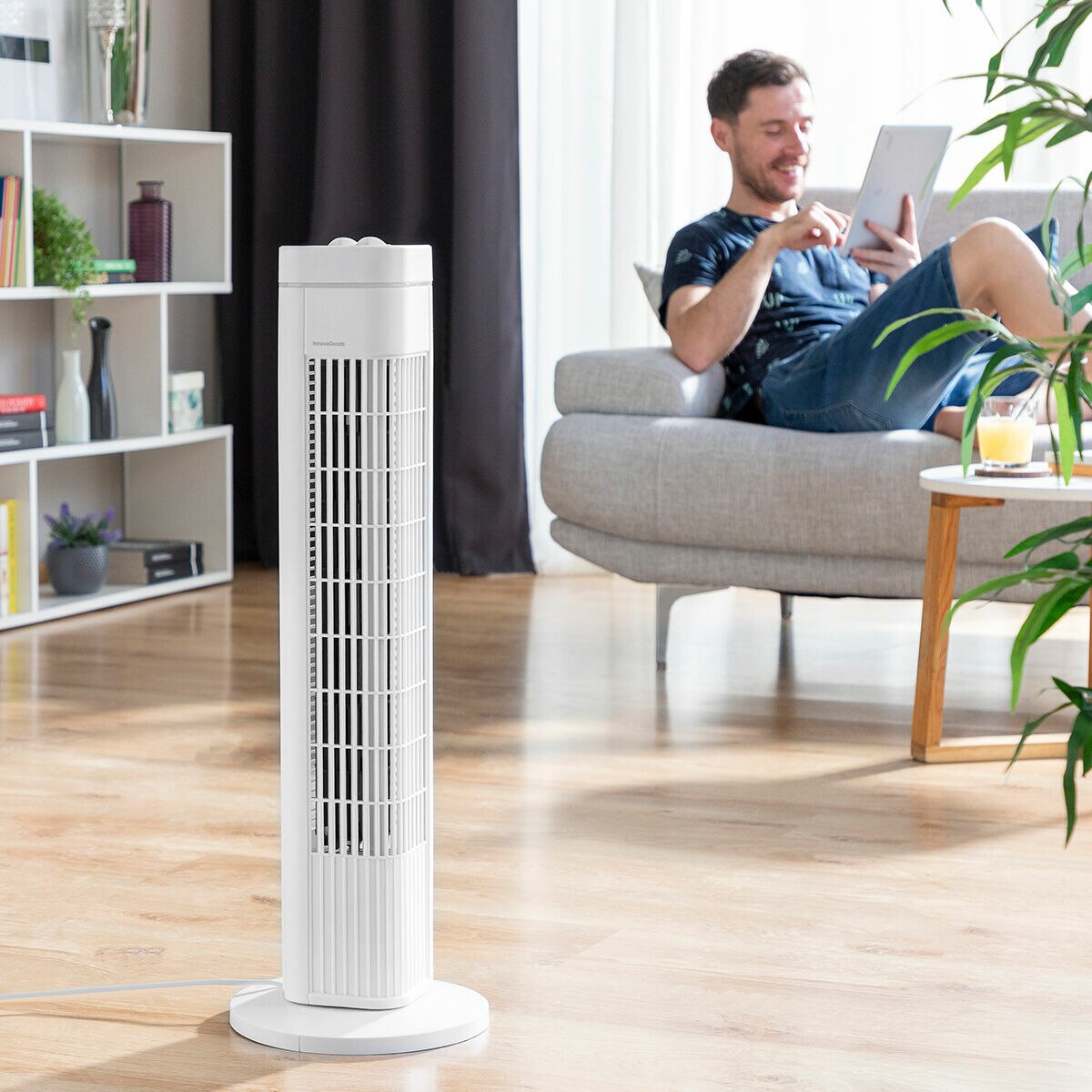 Ventilator turn, InnovaGoods, 50 W, Alb - eMAG.ro