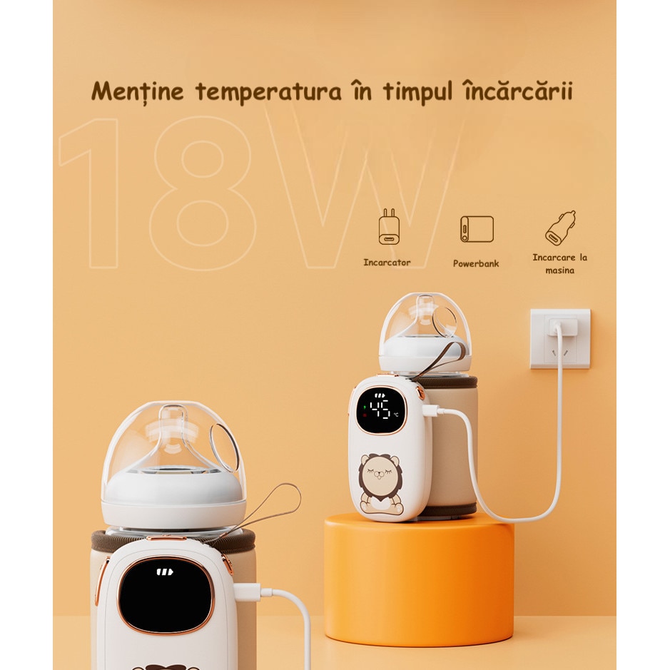 Incalzitor Biberon, Portabil, ambrasmart, Fara Fir, Electric, Alb ...