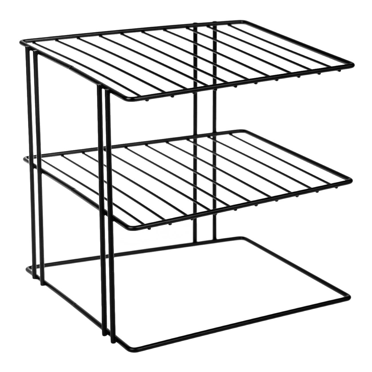 Shopiens® fém konyhai sarok-rendező polc, 3 szinttel és lábakkal ...