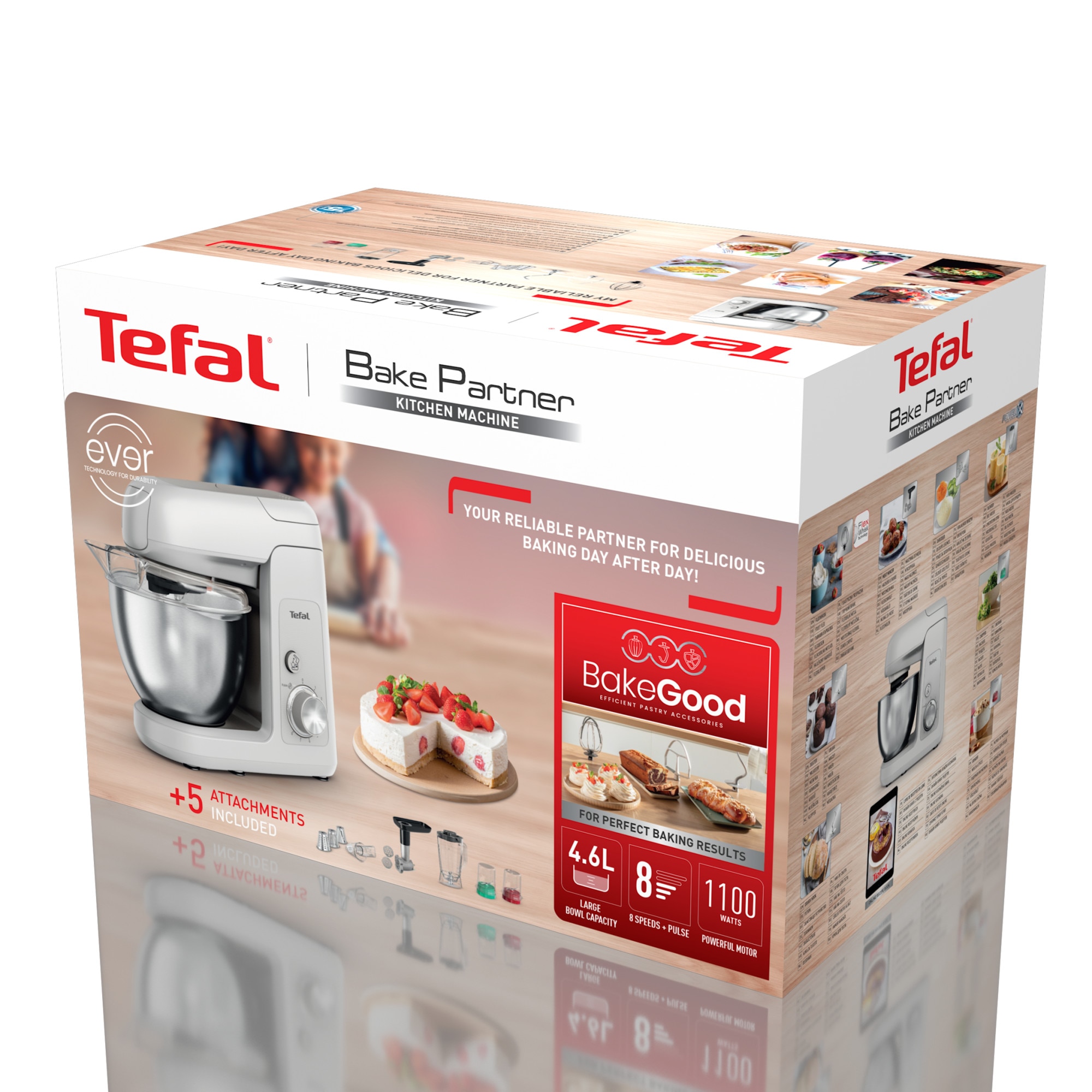 Robot de bucatarie Tefal Bake Partner QB525B38, 1100W, capacitate vas 4 ...