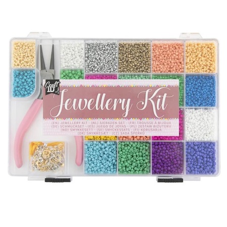 Set margele 20 culori cu cleste si accesorii CrafID - eMAG.ro