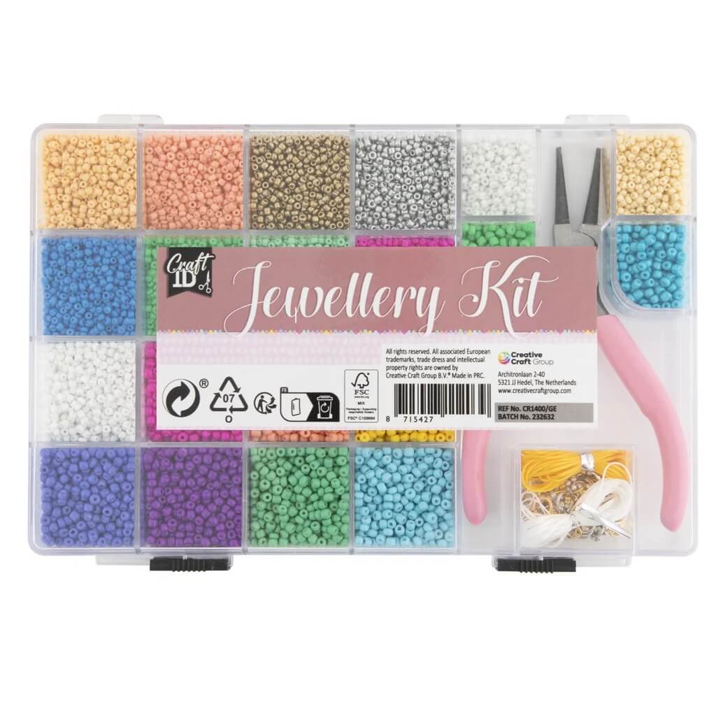Set margele 20 culori cu cleste si accesorii CrafID - eMAG.ro