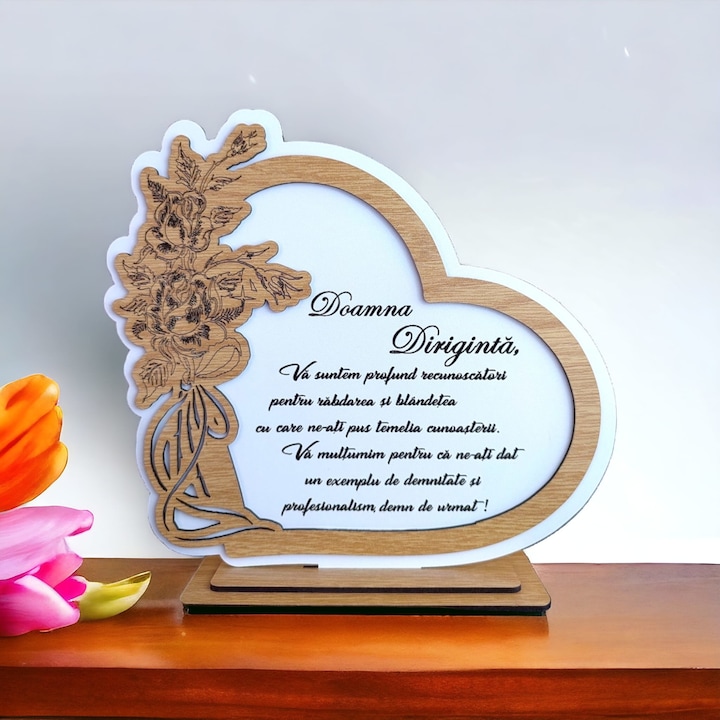 Decoratiune tablou inima, personalizat cu mesaj standard pentru ...