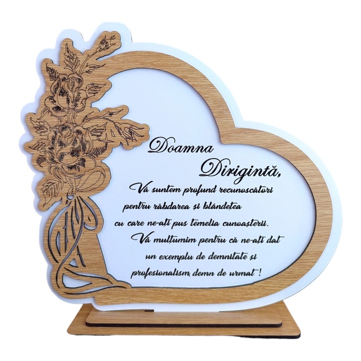 Decoratiune tablou inima, personalizat cu mesaj standard pentru ...