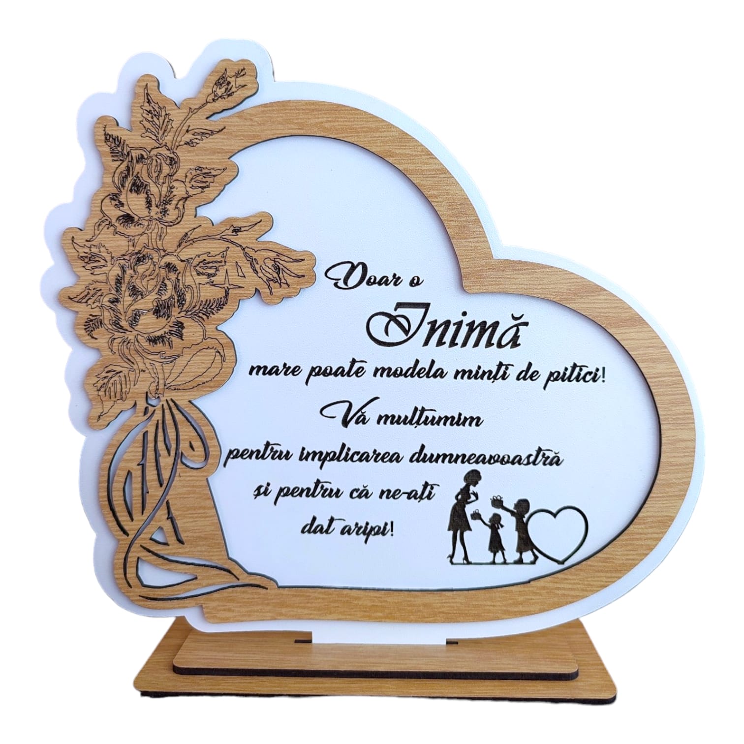 Decoratiune tablou inima, personalizat cu mesaj standard pentru ...