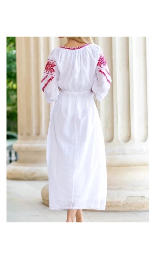 Rochie de dama tip IE, Marimea M din bumbac, cu broderie inspirata din ...