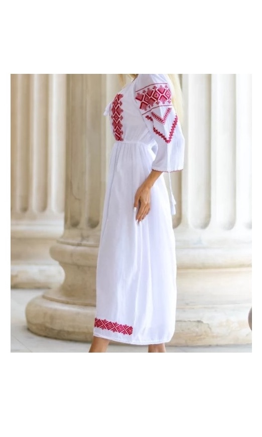 Rochie de dama tip IE, Marimea M din bumbac, cu broderie inspirata din ...