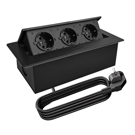Priza Incorporabila in mobilier, ATOMKIT, 3 Prize Schuko, Conductori de ...