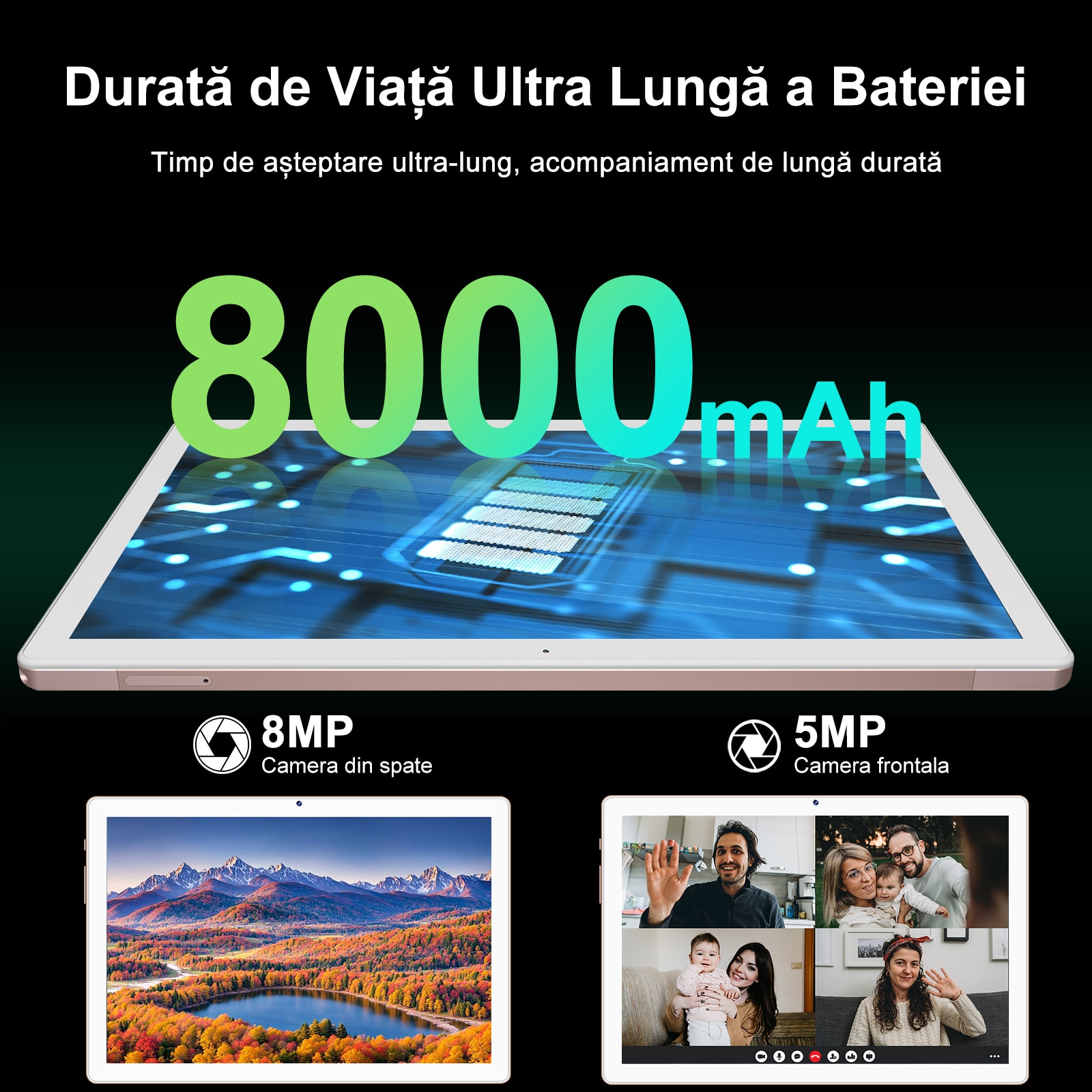 Tableta 10 inchi Android 13 cu 12GB RAM+128GB ROM Octa-Core 2.0 GHz ...