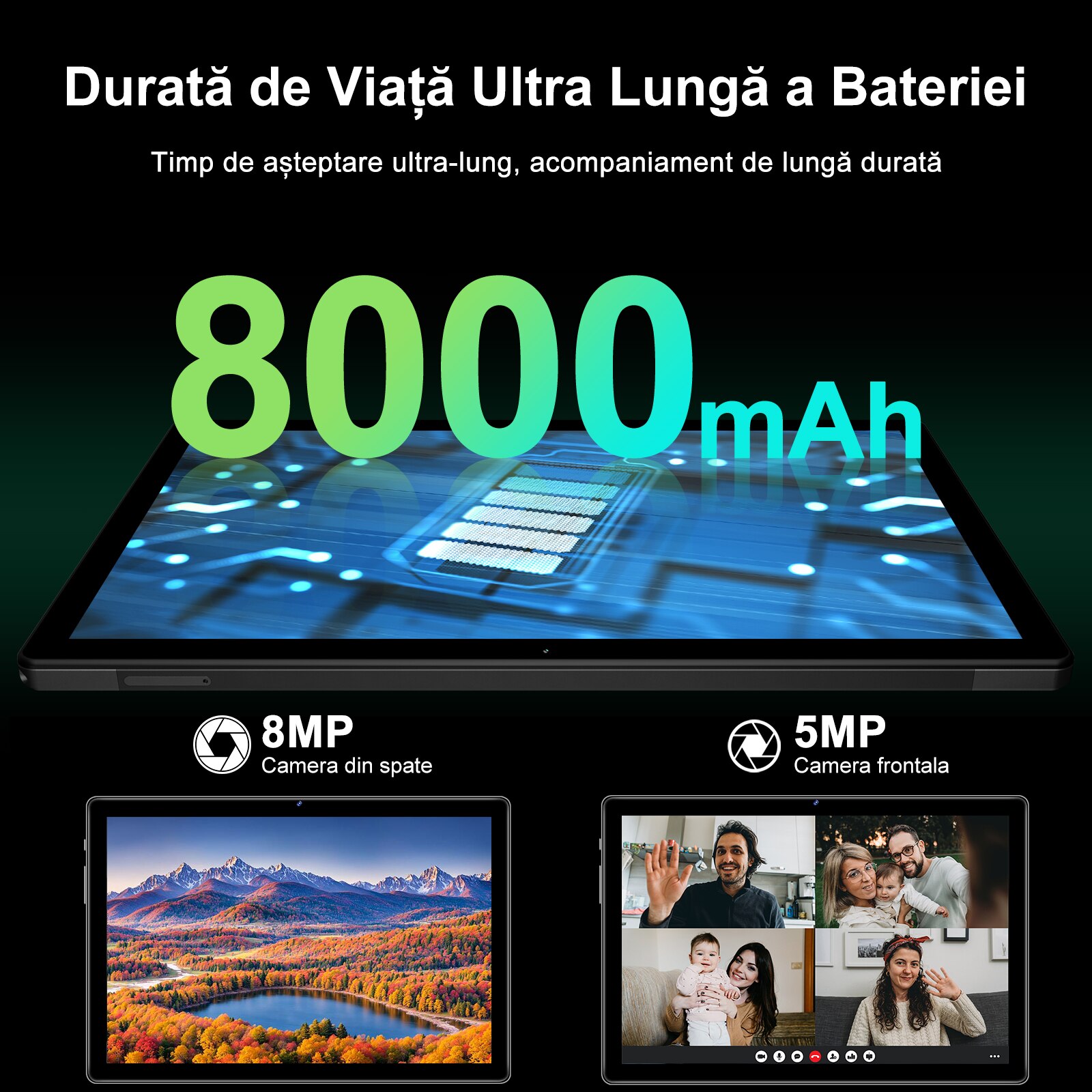 10 hüvelykes Android 13 táblagép 12 GB RAM-mal + 128 GB ROM nyolcmagos, 2,0 GHz-es, WiFi 5G ...