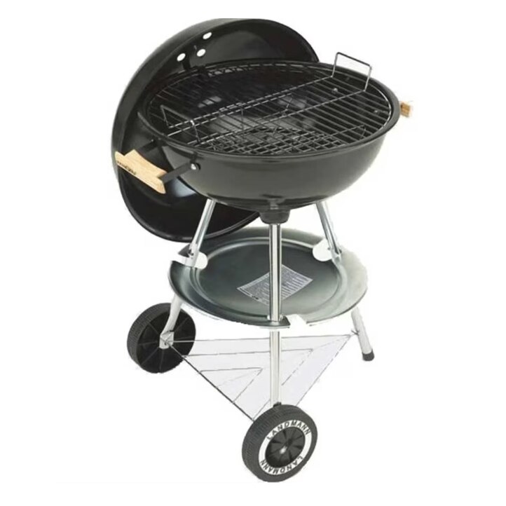 Gratar gradina din otel cu capac, Kettle, cu 2 roti si polita ...